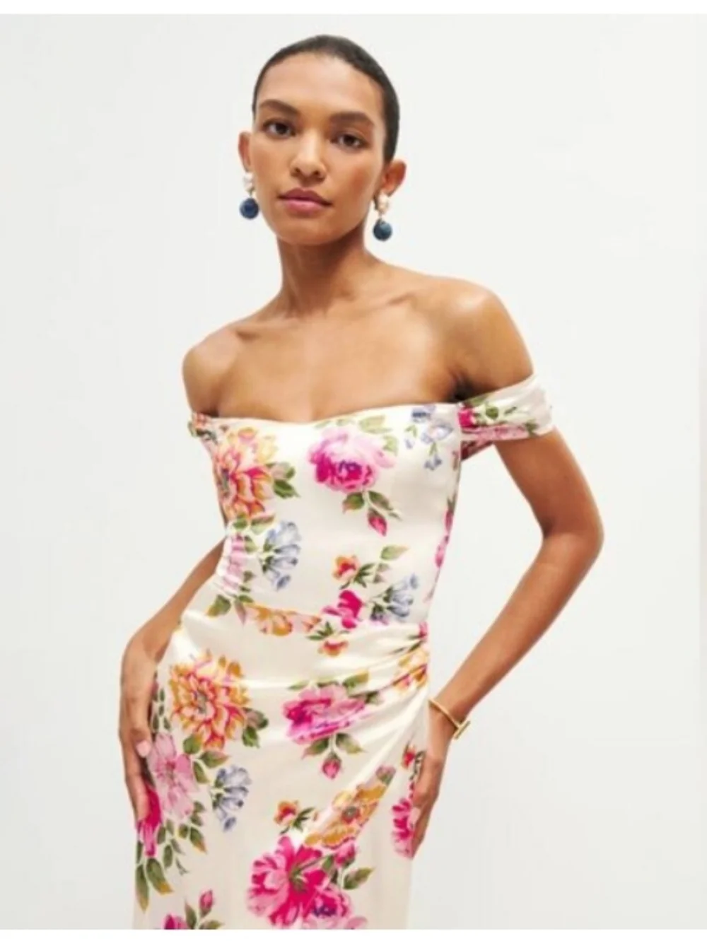 Reformation | Dresses | Reformation Genesis Giverny Floral Silk Midi ...